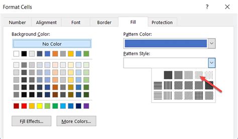 How To Select Cell Background Pattern Style ExcelNotes