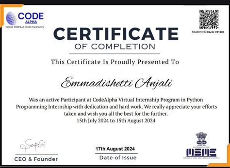 anjali e on linkedin internship python coding learning codealpha