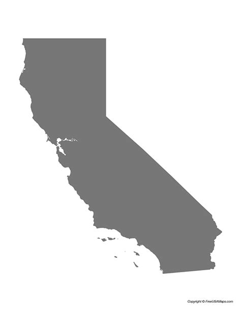Printable Map Of California State Outline Free Usa Maps