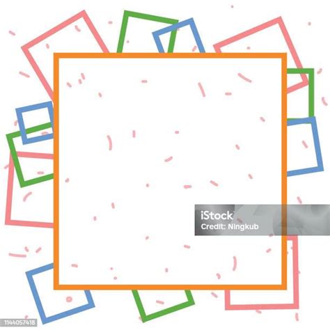 웹 디자인 추상 벽 프리 젠 테이 션 벡터 일러스트 Eps 10에 대 한 흰색 배경에 고립 된 귀여운 다채로운 사각 프레임 공란에 대한 스톡 벡터 아트 및 기타 이미지