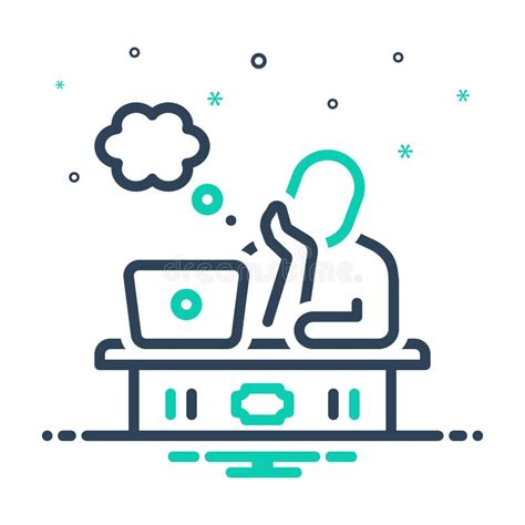 Mix Icon For Thinking Thinker And Worried Stock Vector Illustration