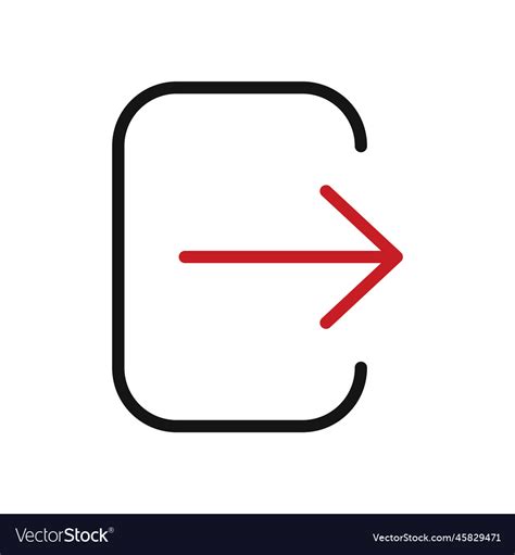 Logout Line Icon Isolated On White Background Vector Image