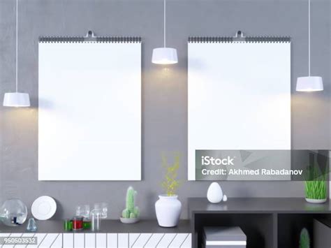 달력 이랑 인테리어 3d 렌더링 일러스트 레이 션 돌 스튜디오 스타일 템플릿 도시 벽을 0명에 대한 스톡 사진 및 기타 이미지 Istock