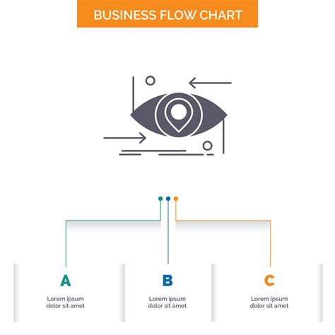 Advanced Future Gen Science Technology Eye Business Flow Chart Design With 3 Steps Glyph