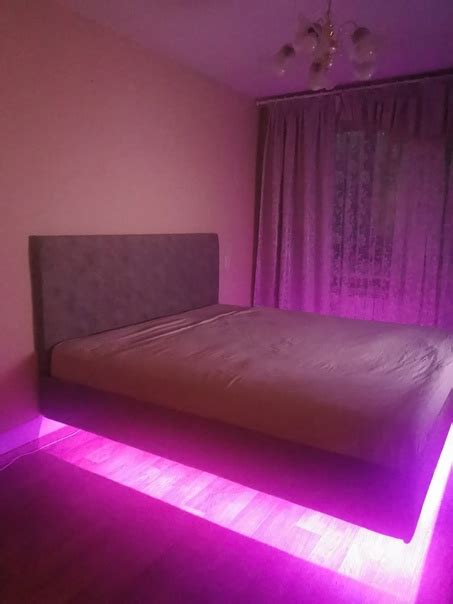 Анон Парящая кровать с долговечным металлическим каркасом и стильной подсветкой размер 180 200