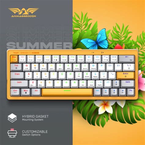 Armaggeddon Trimode Mech Rgb Keyboard Linear 63keys Gmk 100 Summer Stefinet Multimedia
