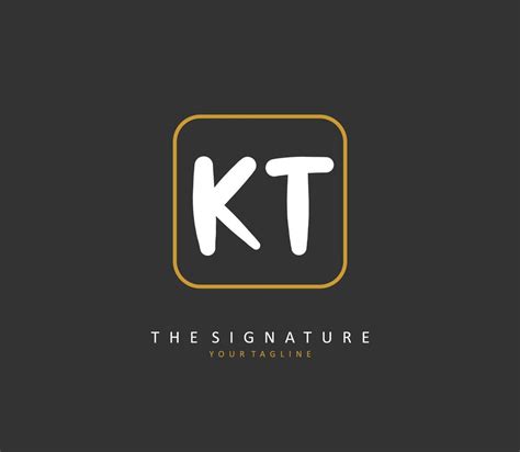 K T Kt Initial Letter Handwriting And Signature Logo A Concept Handwriting Initial Logo With