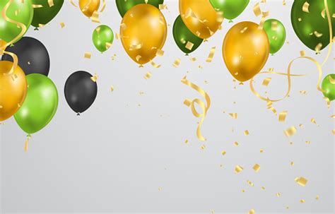 배경에 고립 된 사실적인 다채로운 헬륨 풍선 생일 기념일 축하를위한 파티 장식 프레임 메시지 프레젠테이션 또는 Id 레이아웃 그래픽 템플릿 및 아이디어 건강한 식생활에 대한