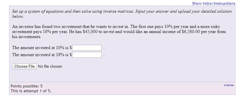 Solved Show Intro Instructions Set Up A System Of Equations Chegg Com
