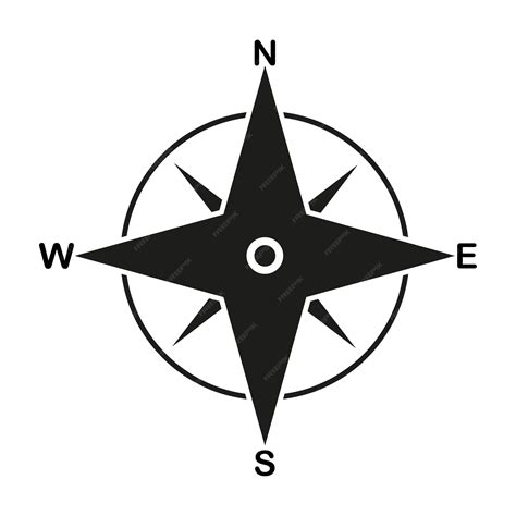 Sinal Do ícone Da Bússola Ilustração Vetorial Do ícone Da Estrela