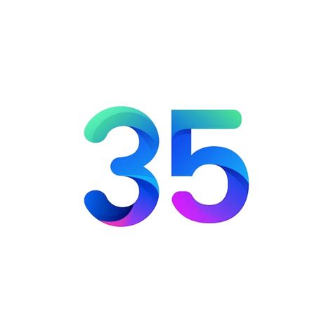 터 그라디엔트 숫자 로고 디자인 프리미엄 벡터