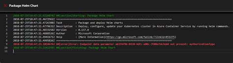 Helm Package Error Endpoint Data Parameter Not Present Authorizationtype Issue