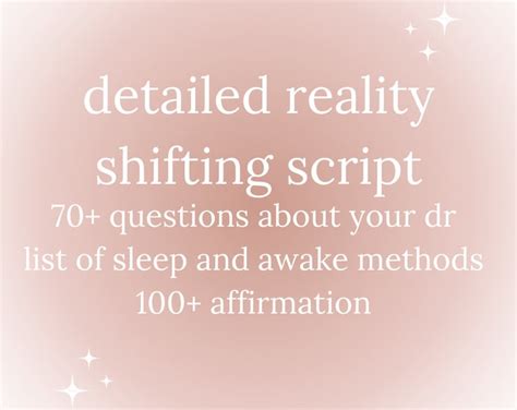 Reality Shifting Script Template Notion Extremely Detailed Etsy