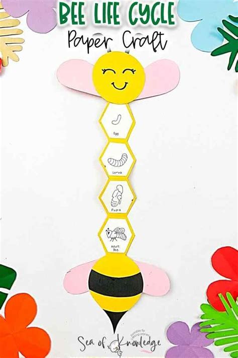 Bee Life Cycle Craft Free Template Bee Activities Bee Crafts For