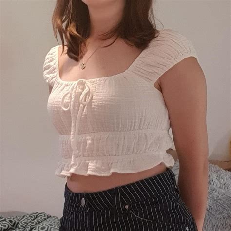 Cute Xs Ghanda White Top Perfect For Cottagecore Depop
