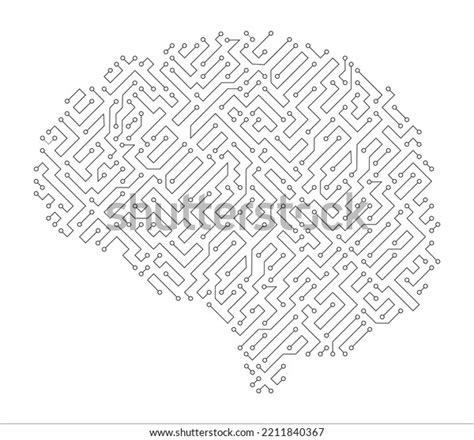 Brain Circuit Board Brain Technology Artificial Stock Vector Royalty