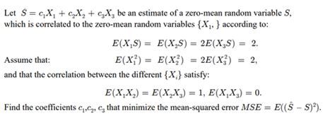 Mmse Estimation With Random Variables Free Math Help Forum