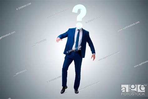 Businessman With Question Mark Instead Of Head Stock Photo Picture