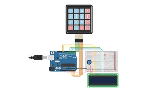 Circuit Design Keypad Dengan Lcd Tinkercad