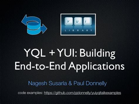 Yql Yui Building End To End Applications Pdf Mental Health