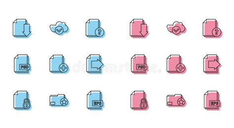 Set Line Document And Lock Folder With Star Download Eps File