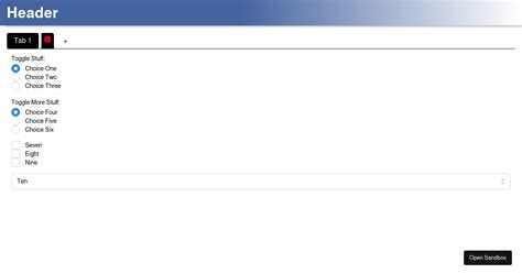 Radio Buttons Hidden Codesandbox