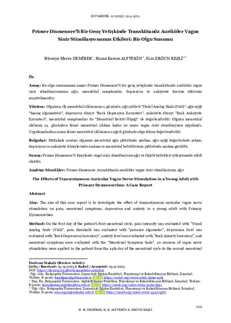 Pdf The Effects Of Transcutaneous Auricular Vagus Nerve Stimulation In A Young Adult With