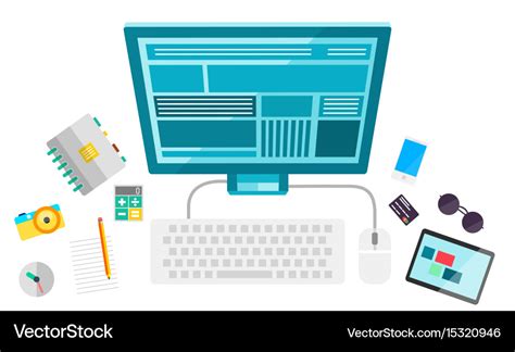 Workspace Elements Royalty Free Vector Image Vectorstock
