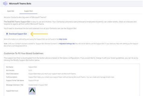 Desk365 Support Bot Setup Guide