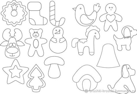 Шьем елочные игрушки из фетра Мастер Классы в журнале Ярмарки Мастеров Чувствовал шаблоны