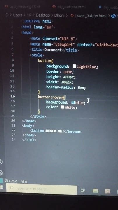 Hover Me Button Using Html Css Html Css Youtube