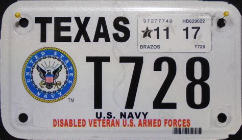 Texas Disabled Veteran Us Armed Forces Navy 2017 T728