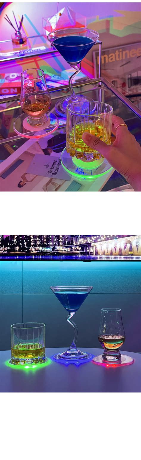 홈파티 원형 Led 컵받침 테이블웨어 컵코스터