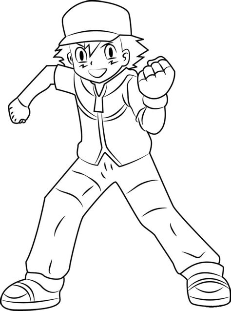 Ash Ketchum Free Coloring Page Download Print Or Color Online For Free