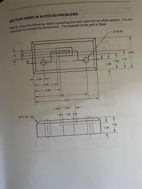 Solved SECTION VIEWS IN AUTOCAD PROBLEMS P Draw The Chegg