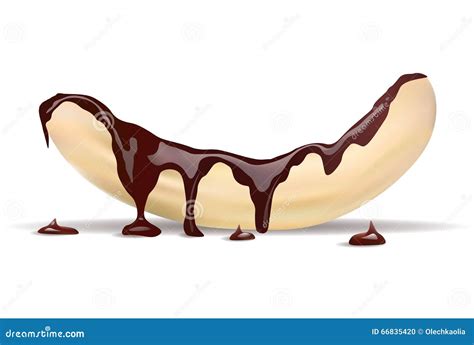 Vector Banana And Chocolate Illustration On White Background Stock