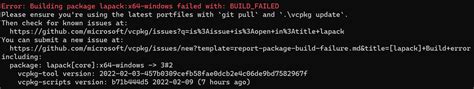 Lapack Build Error · Issue 22045 · Microsoftvcpkg · Github