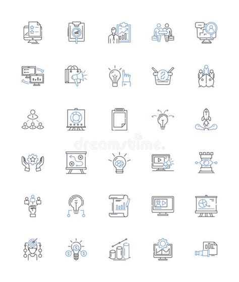 Methodology Line Icons Collection Strategy Approach Technique System Procedure Framework