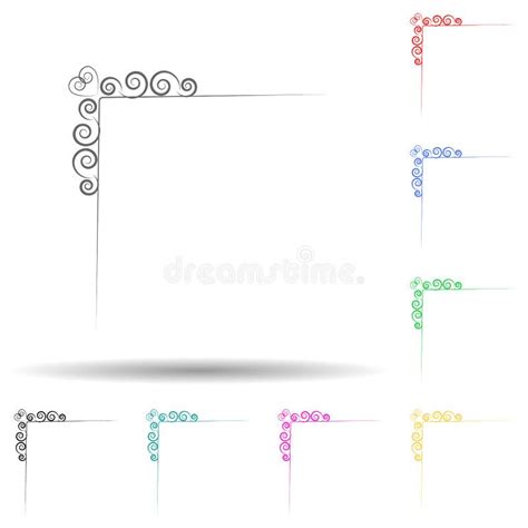 Vintage Corner Elements Multi Color Style Icon Simple Thin Line Outline Vector Of Corner