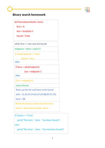 Lesson Binary Search Lesson Plan And X 12 Resources Teaching Resources