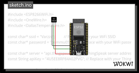 Temperature Sensor Data Wokwi Esp32 Stm32 Arduino Simulator