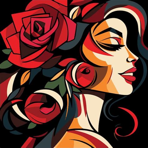 Premium Vector Abstract Woman Face In Geometric Shapes Illustration