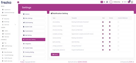 Notification Setting Frezka