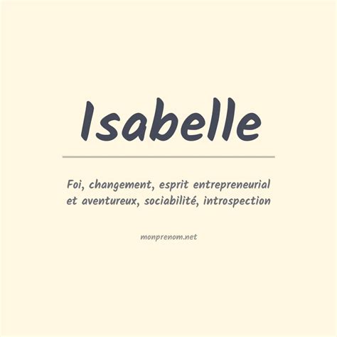 Signification Du Prénom Isabelle