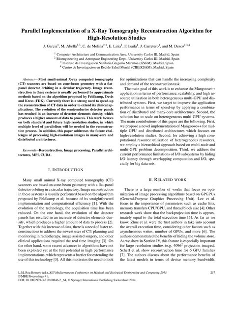 Pdf Parallel Implementation Of A X Ray Tomography Reconstruction
