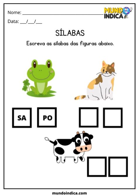 15 Atividades Com Sílabas Simples E Complexas Para Imprimir