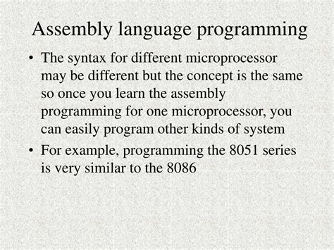 Ppt Assembly Language Programming Powerpoint Presentation Free Download Id9117941