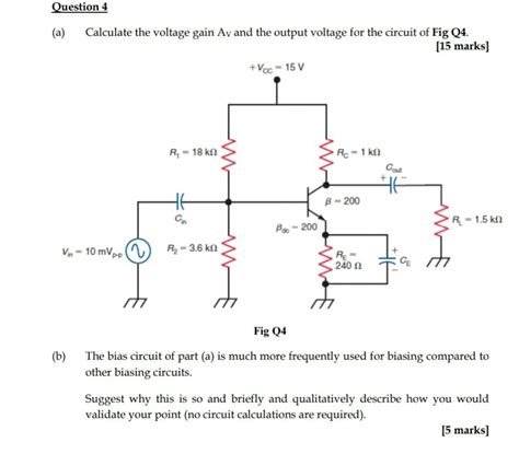 Solved A Calculate The Voltage Gain AV And The Output Chegg