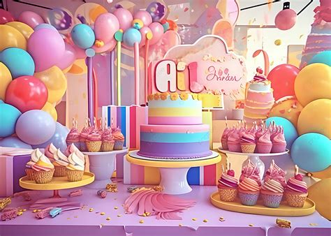 다채로운 생일 케이크 배경 케이크 풍선 생일 딸기 크림 케이크 배경 일러스트 및 사진 무료 다운로드 Pngtree