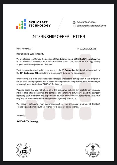 Bhumika Hiremath On Linkedin Datascience Internship